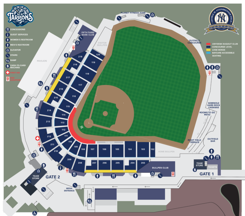 Stadium Map | Steinbrenner Field | Yankees Spring Training Facility